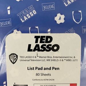 Ted Lasso | Office | Team Ted Lasso Merchandise List Pad And Pen Be A ...